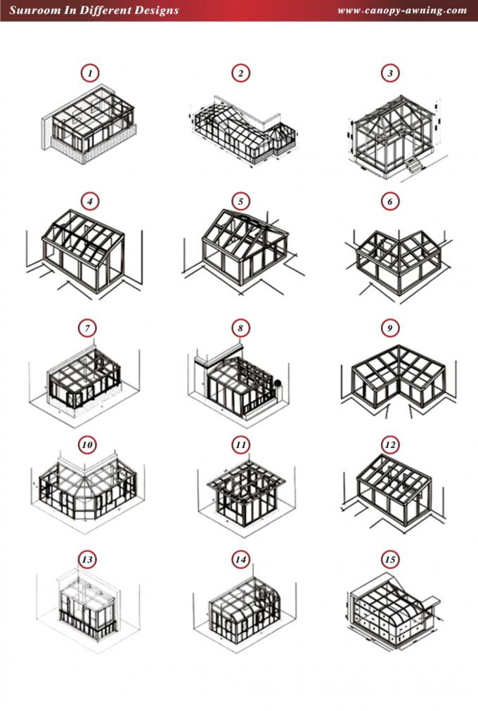 prefab solar villa balcony garden gazebo glass aluminium aluminum ...